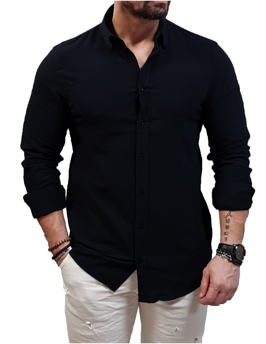 Vittorio Artist - 800-22-3000 - Black - Linen - Slim Fit - Πουκάμισο