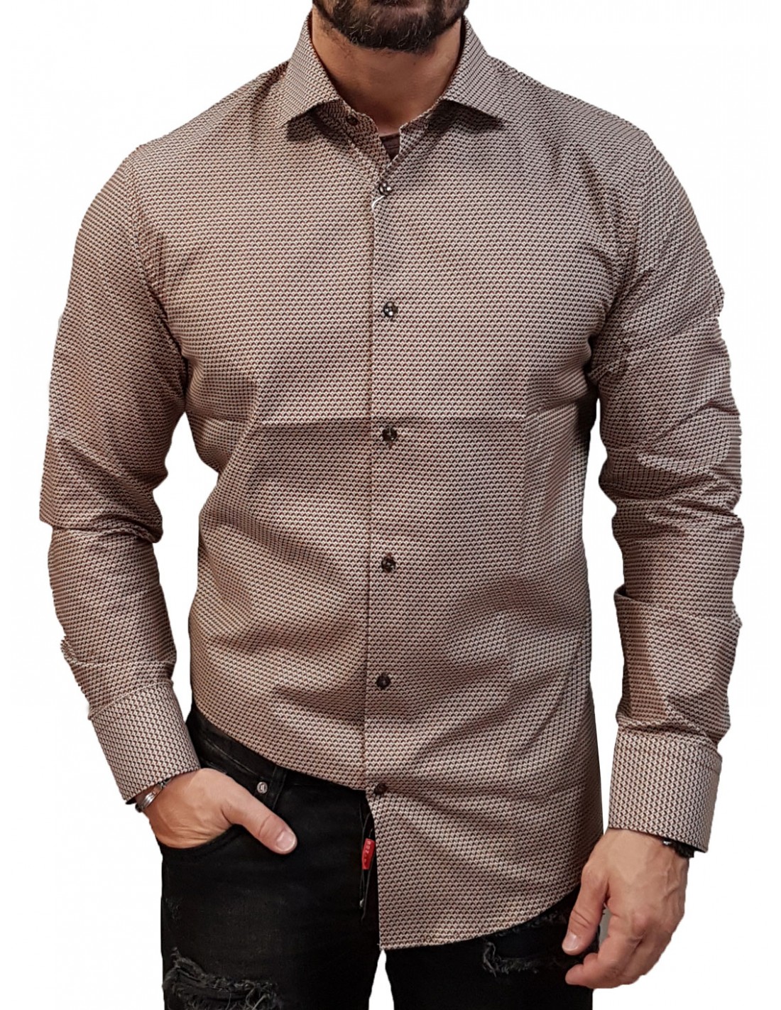 Vittorio Artist - 800-2223-064 - Brown - Slim Fit - Πουκάμισο