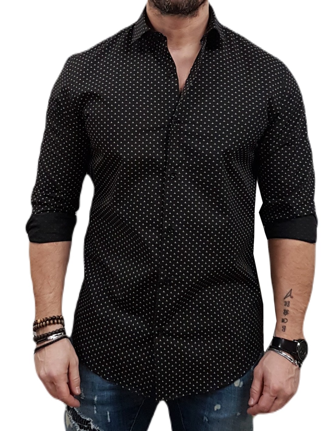 Vittorio Artist - 800-2324-625B - Black/Brown - Slim Fit - Πουκάμισο