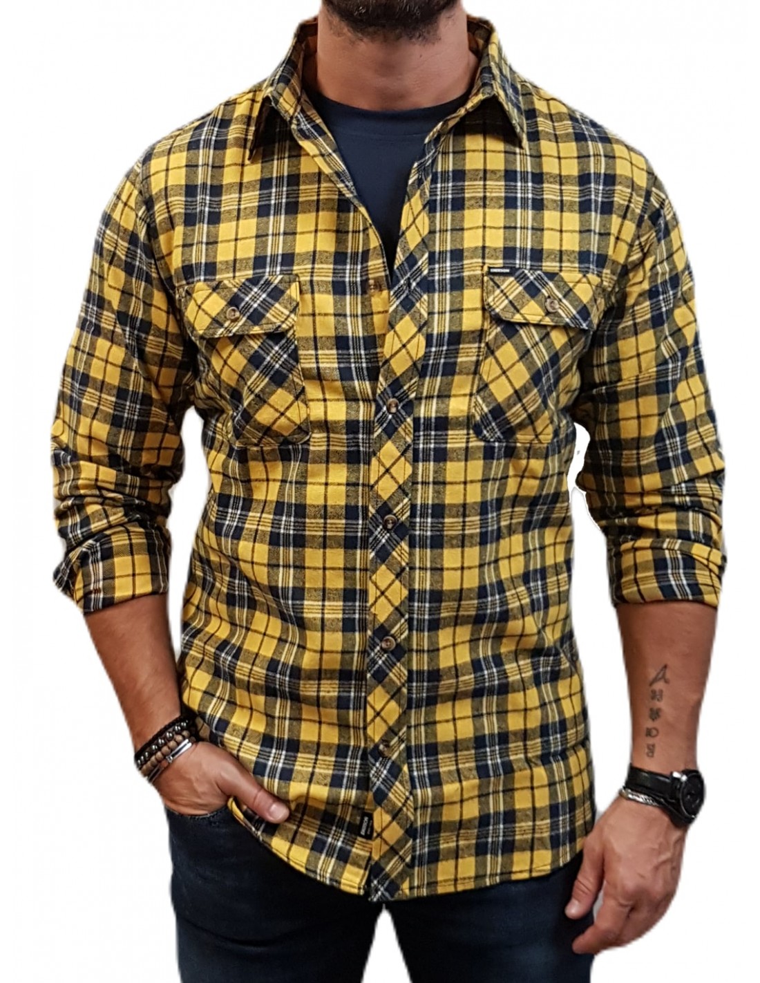 Emerson - 222.EM60.80 - EM03 Yellow/Navy - Πουκάμισο Καρό