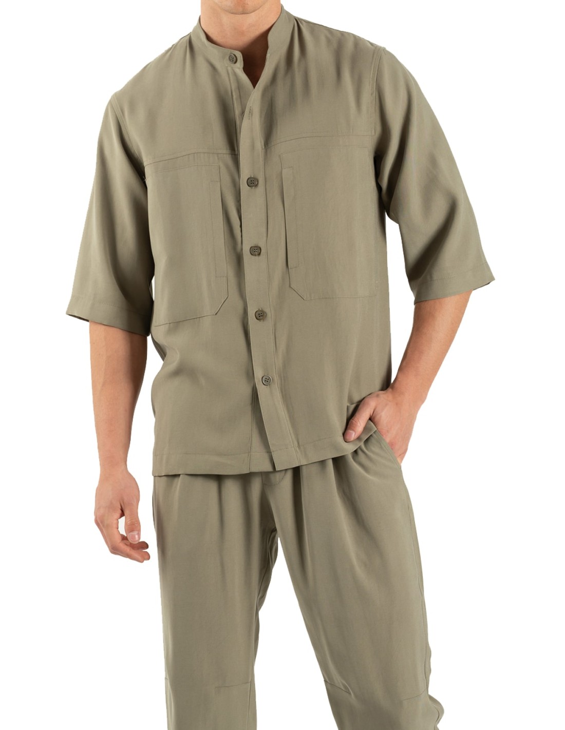 Vittorio Artist - 300-25-Capri - Olive - Overshirt Πουκάμισο